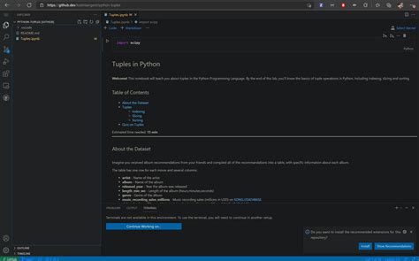 Github Dev All Run Options For Notebooks Should Lead To The Continue Working On Prompt