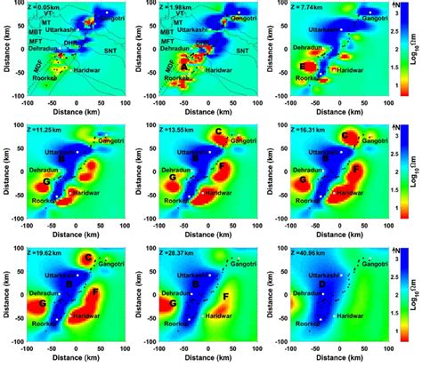 Depth Slices Of 3d Inverted Model Estimated Through Joint Inversion Of