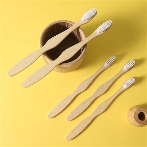 Biodegradable Soft Bristles Bamboo Toothbrush Eco Friendly Disposable