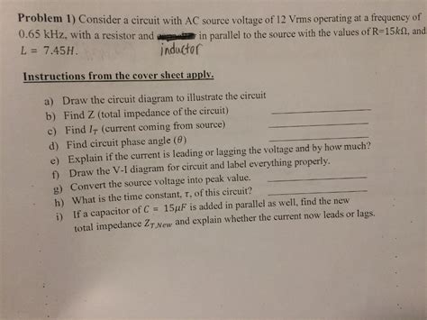 Solved Problem Consider A Circuit With AC Source Voltage Chegg