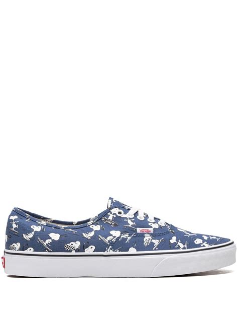 Vans X Peanuts Authentic Snoopy Skating Sneakers Blue Farfetch