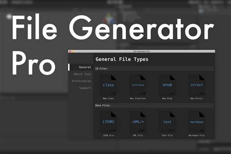 file generator pro 유틸리티 도구 unity asset store