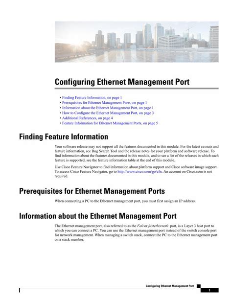 Pdf Configuring Ethernet Management Porthowtoconfigure Theethernet