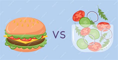 Premium Vector Healthy Vs Unhealthy Food Concept Of Choice Between