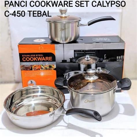 Jual Cookware Pan Set Paket Panci Stainless Glass Lid Kompor Induksi