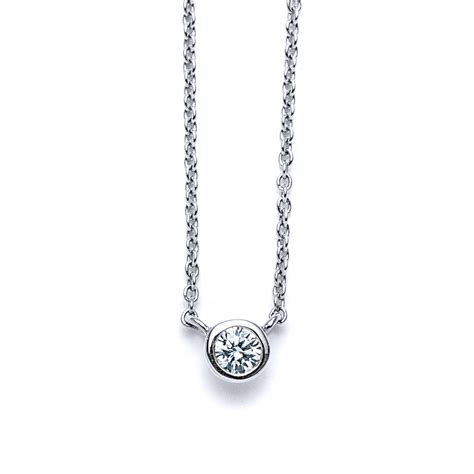 Round Diamond Necklace In Silver Landing Company