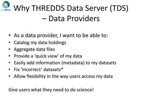 Ppt Unidata Tds Workshop Tds Overview Part I Powerpoint Presentation Id