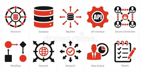 A Set Of 10 Data Analytics Icons As Structure Database Big Data Stock