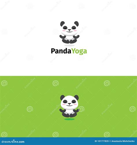 Panda Yoga Logo Meditating Bear Mascot Stock Vector Illustration Of