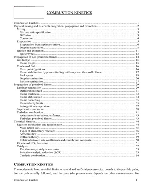 Combustion Kinetics