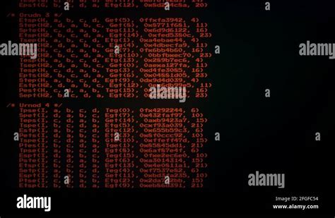 Source Code Scrambled 8 Bit Scrolling Scarlet Stock Video Footage Alamy