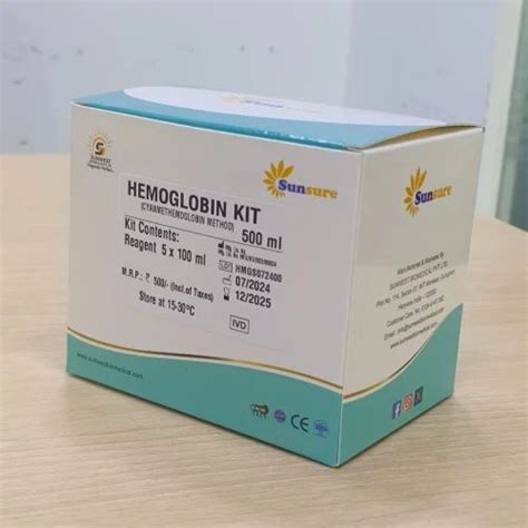 Sunsure Hemoglobin Test Kit Cyanmethemoglobin Method At ₹ 220 Piece In