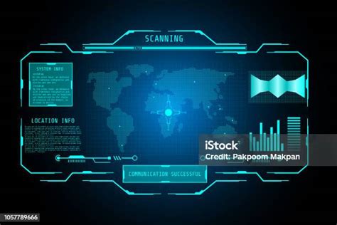 Hud Elemen Futuristik Target Otomatis Pindai Vektor Antarmuka Layar