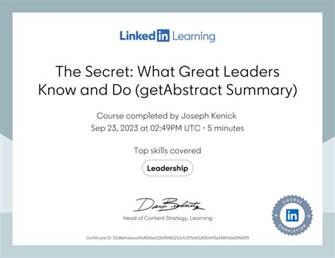 Joseph Kenick On Linkedin Certificate Of Completion