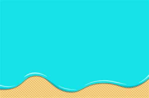 밝은 파란색 아이스크림이나 요구르트는 구운 와플 표면에 녹아 흐르고 흐르고 있습니다 텍스트 공간이 있는 글레이즈 웨이퍼 텍스처 달콤한 케이크 배경 벡터 일러스트레이션 3차원