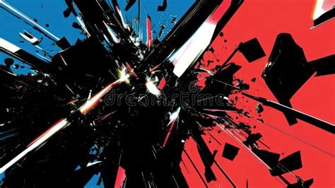 Abstract Explosion Of Colors And Shapes Creating A Dynamic And Energetic Visual Impact Stock