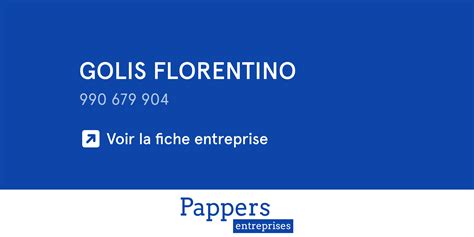 Golis Florentino 990679904 Chiffre Daffaires Statuts Extrait Dimmatriculation