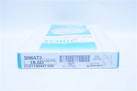 Alcon Sn6at3 Acrysof Iq Toric Astigmatism Iol 18 5d 1 50 D Cyl 13 0 X