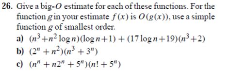 solved 26 give a big o estimate for each of these