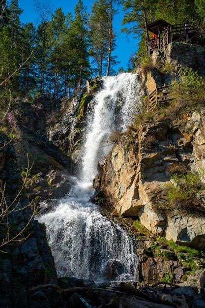 Premium Photo Kamysh Waterfall At Sunset Light Spring Time In The