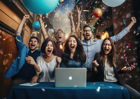 Premium Ai Image A Startup Web Design Team Celebrating A Successful Website Launch