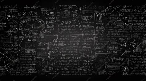 Premium Ai Image Chalkboard With Math Equations Background