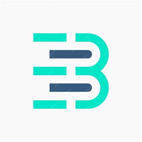 선과 곡선으로 이루어진 디지털 B 로고 끝에 점선이 있어 세련되게 보입니다 프리미엄 벡터