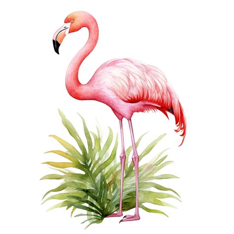Watercolor Pink Flamingo Clipart Flamingo Jungle Hawaii Png