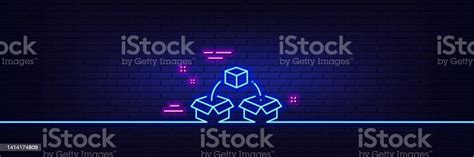 소포 배송 라인 아이콘입니다 배달 상자 기호 화물 패키지 네온 라이트 글로우 효과 벡터 0명에 대한 스톡 벡터 아트 및 기타 이미지 Istock