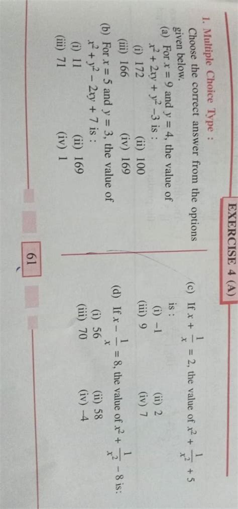 Exercise 4 A 1 Multiple Choice Type Choose The Correct Answer From T