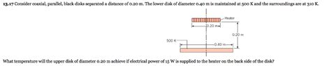 Solved 13 17 Consider Coaxial Parallel Black Disks Chegg