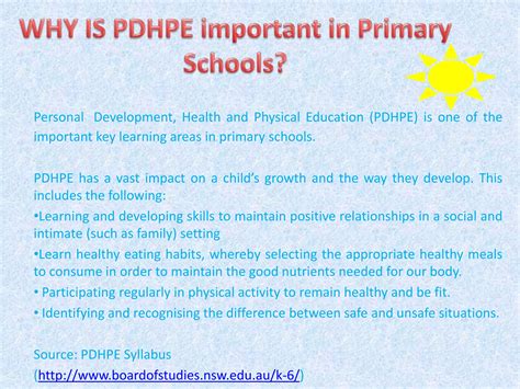 Pdhpe Rationale Ppt