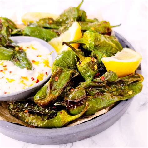 Air Fried Lemon Chilli Padron Peppers Feast Glorious Feast