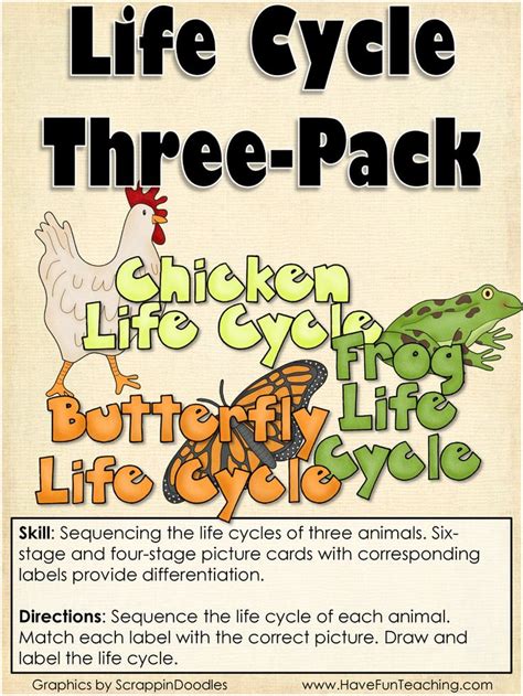 Life Cycle Three Pack Science Life Cycles Activity • Have Fun Teaching