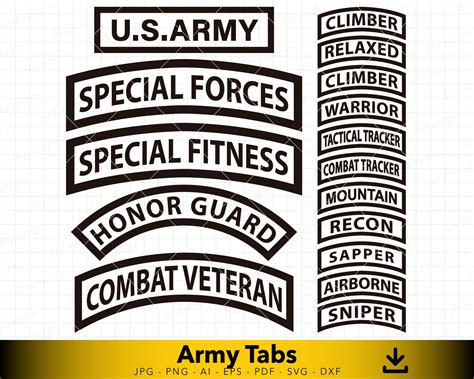 Army Tabs Svg United States Svg Us Army Svg Army Patch Svg Army Svg Military Svg Vector