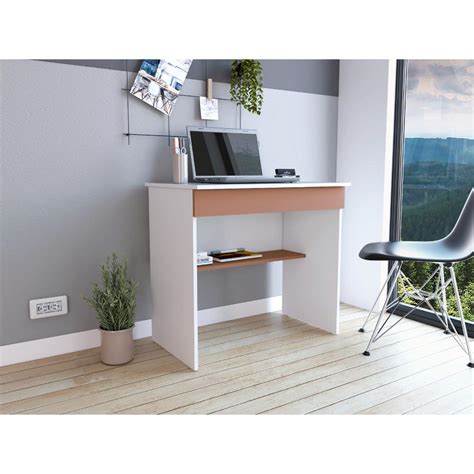 Escritorio Colima Blanco Y Arupo Con Entrepanos Y Cajon Ebani