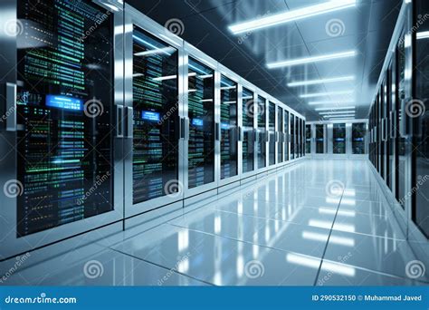 Computer Storage Systems In A White Server Room D Rendering Stock Illustration Illustration