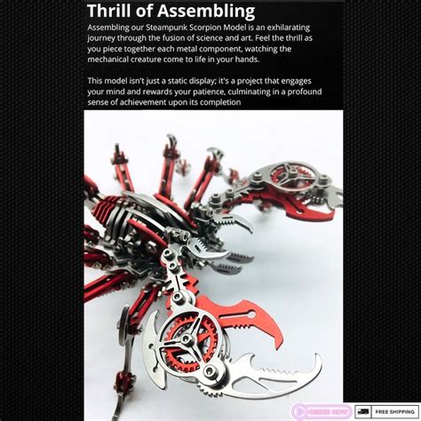 Diy Steampunk Robot Scorpion Gold 3d Metal Model Kit Complete Puzzle Assembly Set Statue