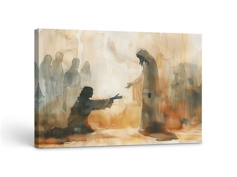 Jesus Heals Woman Canvas Or Poster Christian Wall Art Bible Verse Wall
