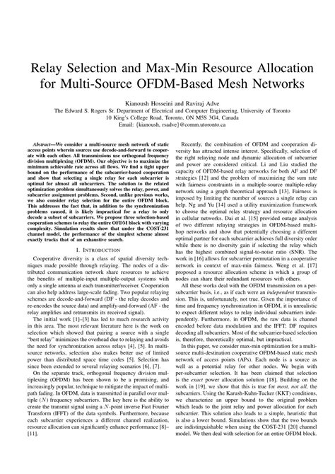 Pdf Relay Selection And Max Min Resource Allocation For Multi Source