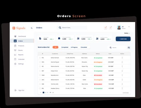 signals dashboard design behance