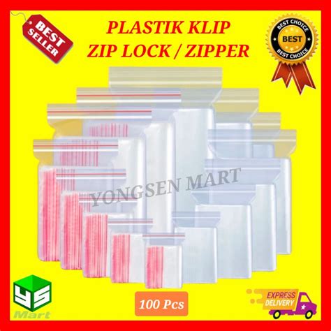 Jual Plastik Klip ZIP LOCK 10x15 Plastik Ziplock Clip 100pcs Tebal 0 4