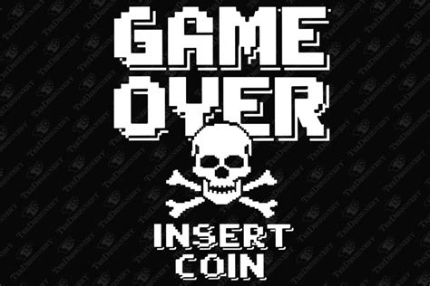 game over insert coin retro video game graphic by teedesignery
