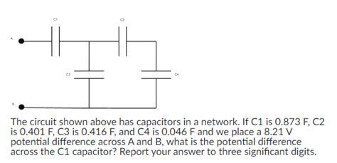 Solved The Circuit Shown Above Has Capacitors In A Network