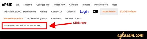 Bie Ap Gov In Intermediate Practical Exam Hall Ticket Steps To