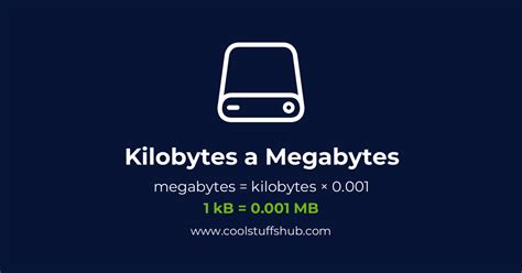 Conversión de kilobytes a megabytes kB a MB
