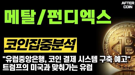 메탈펀디엑스 코인 유럽중앙은행 코인 결제 시스템 구축 예고 트럼프의 미국과 맞춰가는 유럽 펀디엑스코인전망 펀디엑스코인분석 펀디엑스코인시세 Youtube