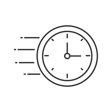 Lineares Symbol für fliegende Uhr dünne Liniendarstellung