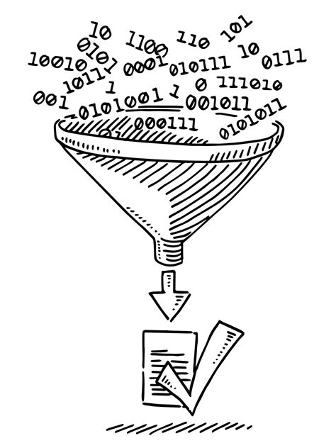 Premium Vector A Drawing Of A Funnel With Binary Code On It