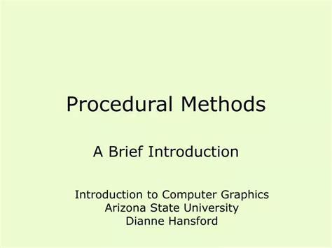 Ppt Procedural Methods Powerpoint Presentation Free Download Id